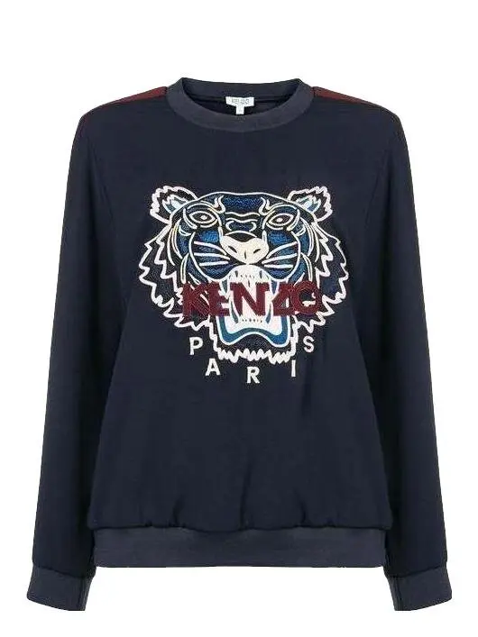 Kenzo Tiger Head Embroidered Sweater - Black