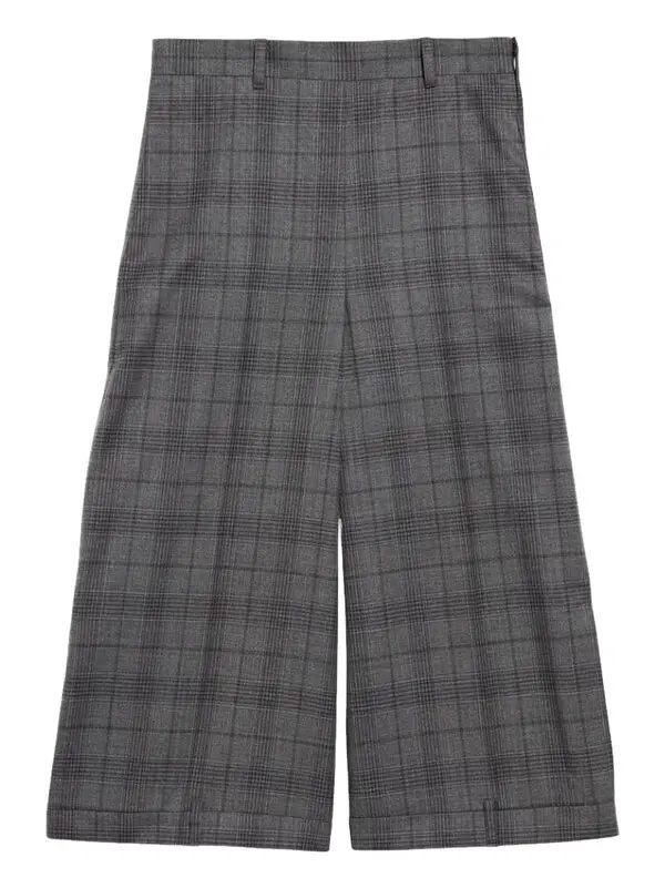 Balenciaga Checked Deconstructed Long Shorts - Gray