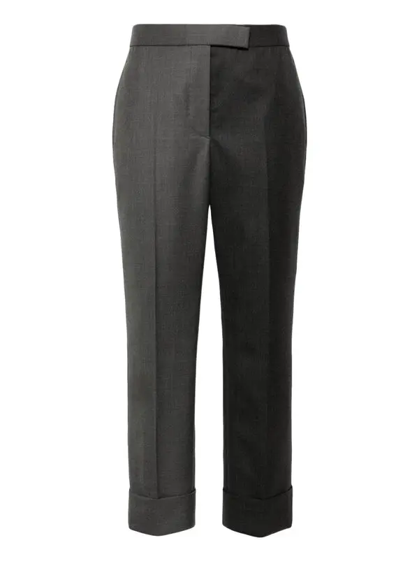 Thom Browne Colour-block Tapered-leg Trousers - Medium Gray