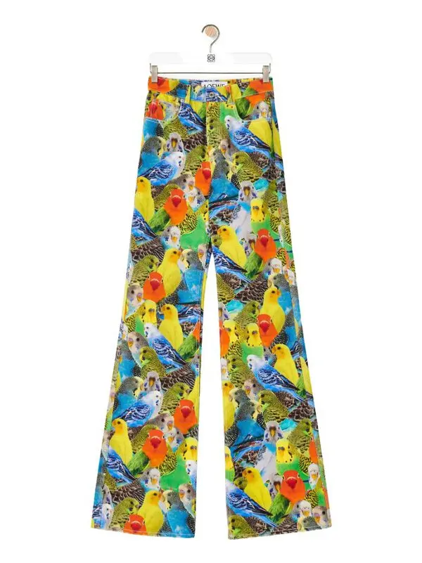 Loewe Parrot Print Slim Micro-flared Jeans - Multicolor