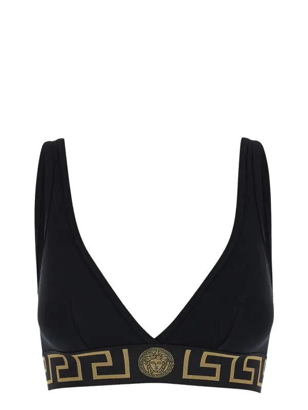 Versace V-neck Sports Bra - Black