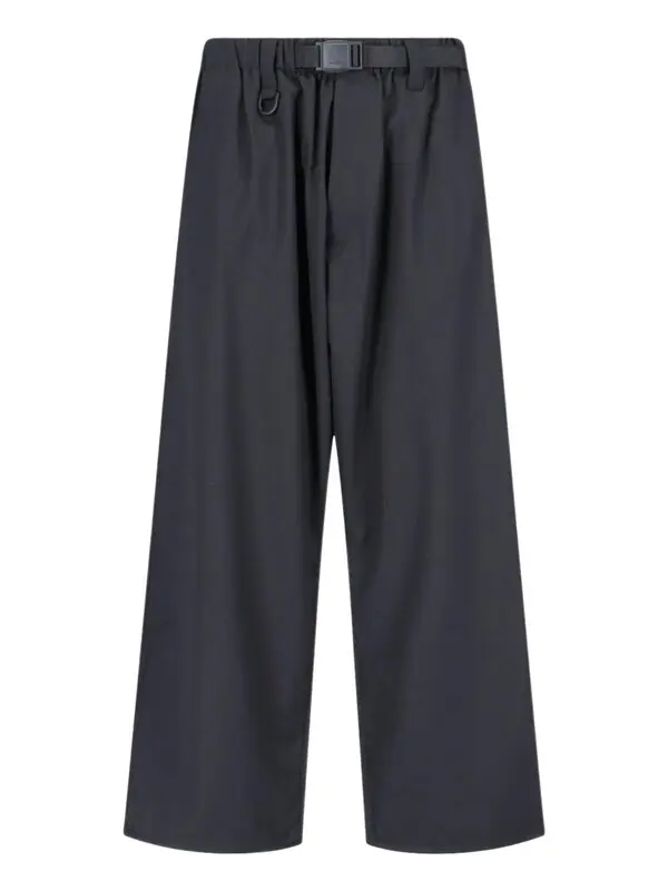 Y3 Logo Print Belted Trousers - Black