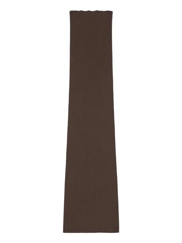 Max Mara Ribbed Knit Maxi Skirt - Brown