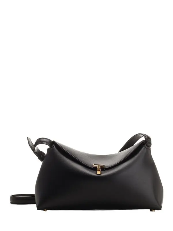 TOTEME T-lock Foldover Clutch Bag - Black