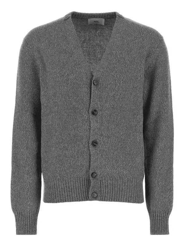 Ami De Coeur V-neck Buttoned Cardigan - Gray