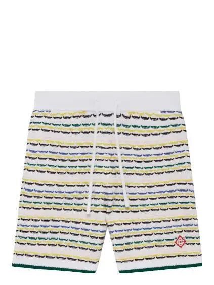 Casablanca Wave-jacquard Knit Shorts - Multi-color