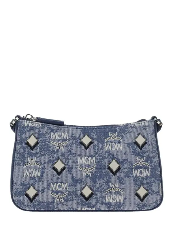 Mcm Logo Shoulder Bag - Gray