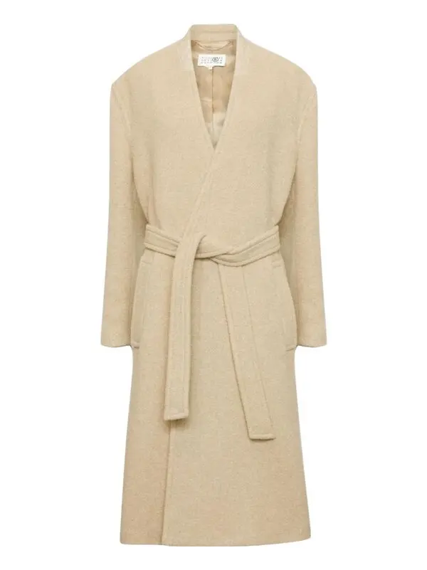MAISON MARGIELA Belted Long Coat - Nude