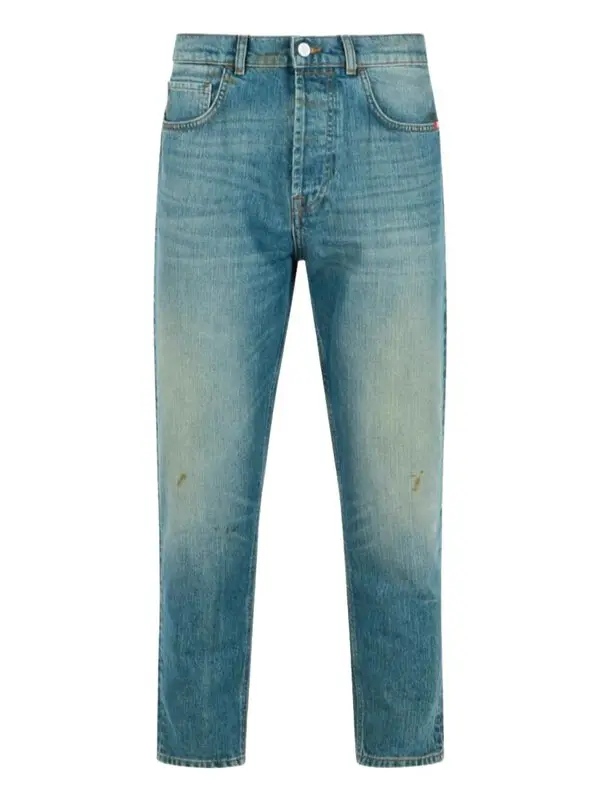 AMISH SUPPLIES Button-fly Five-pocket Jeans - Blue