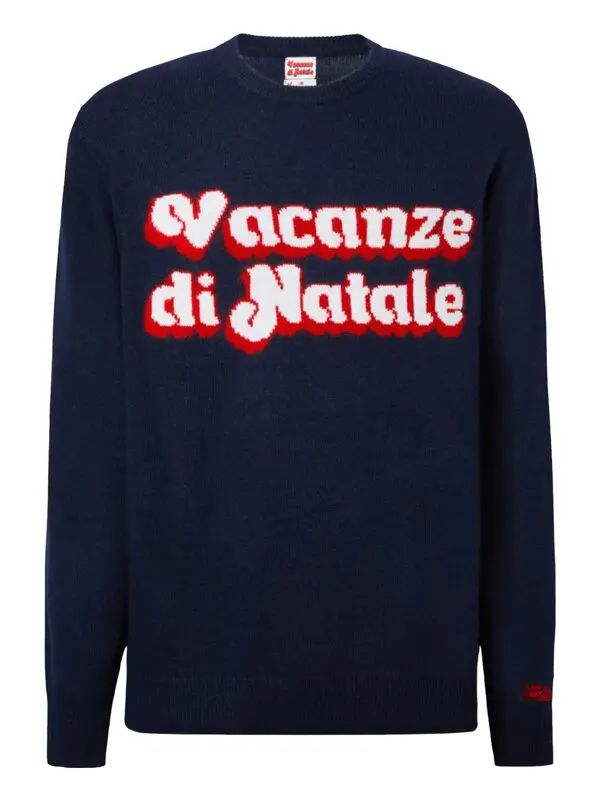 MC2 SAINT BARTH Vacanze Di Natale" Jacquard Crew Neck Sweater - Blue