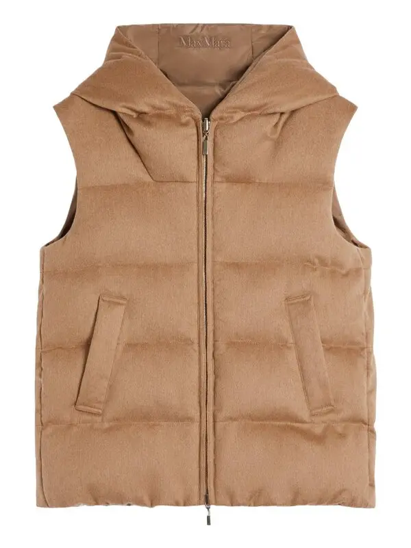 Max Mara Delfy Hooded Gilet - Camel