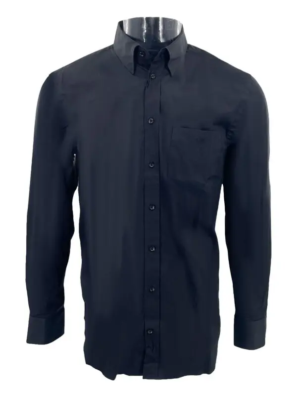 Emporio Armani Lapel Long-sleeved Shirt - Black