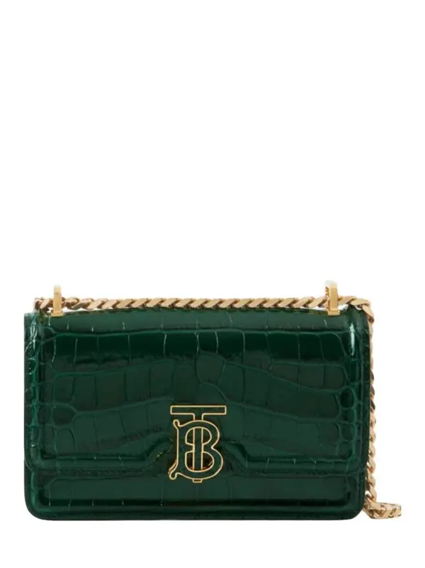 Burberry Mini Tb Crocodile-effect Crossbody Bag - Black