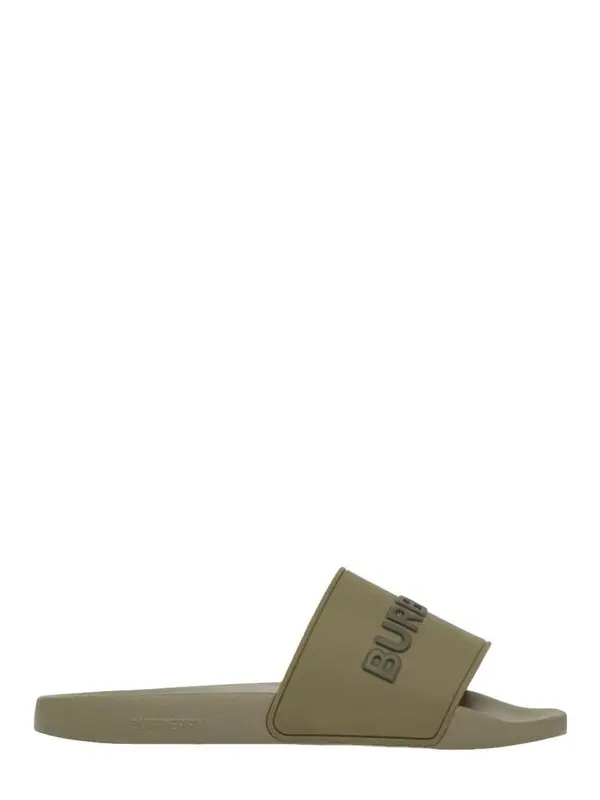 Burberry Logo Detail Two-tone Slides - Green