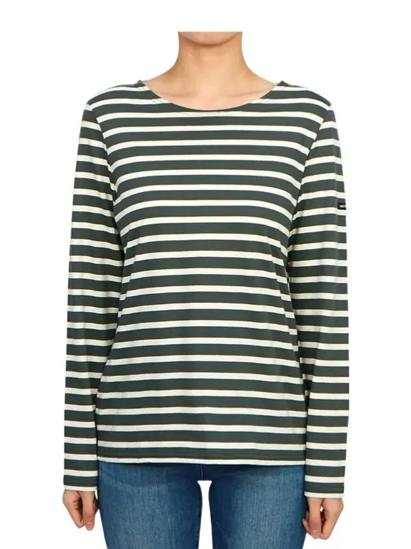Saint James Long Sleeve Striped T-shirt - Green