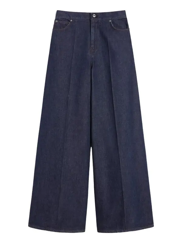 Max Mara Button Detailed Wide-leg Jeans - Blue