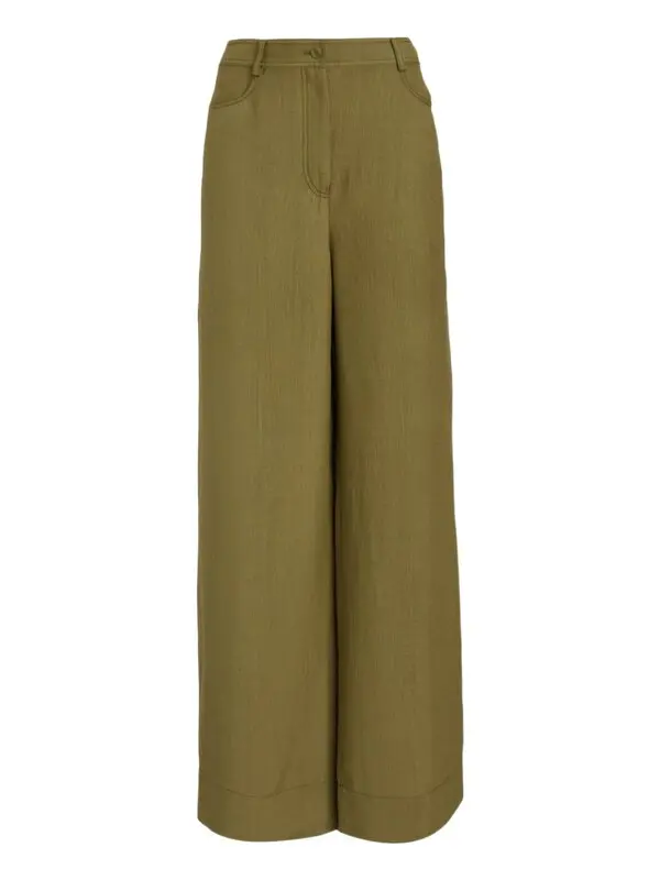 Alberta Ferretti Wide Leg Trousers - Green