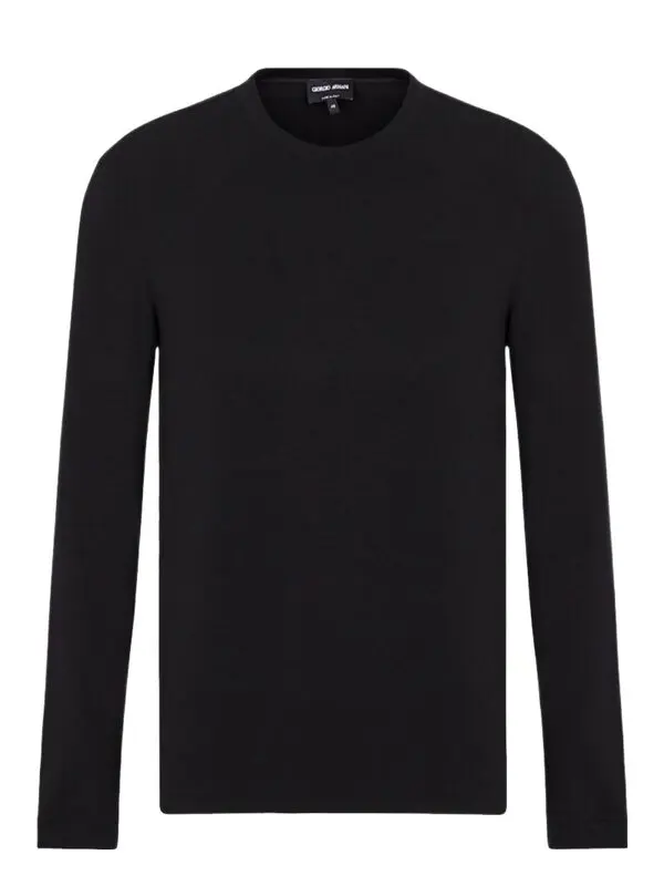 Giorgio Armani Crewneck Long-sleeved T-shirt - Black