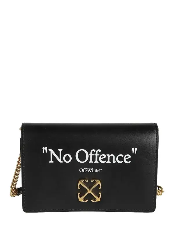 Off-White Logo Foldover Top Shoulder Bag - Black