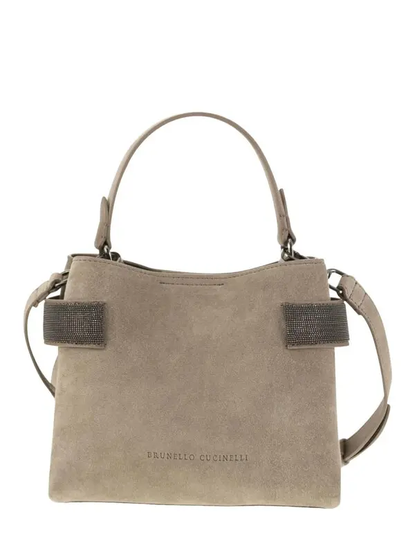 Brunello Cucinelli Top Handle Shoulder Bag With Monogram Detailing - Nude
