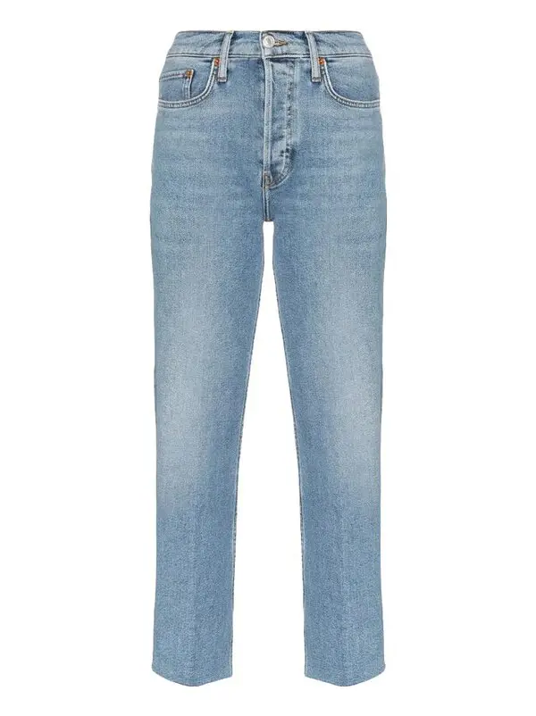 RE/DONE High-rise Stove Pipe Jeans - Blue