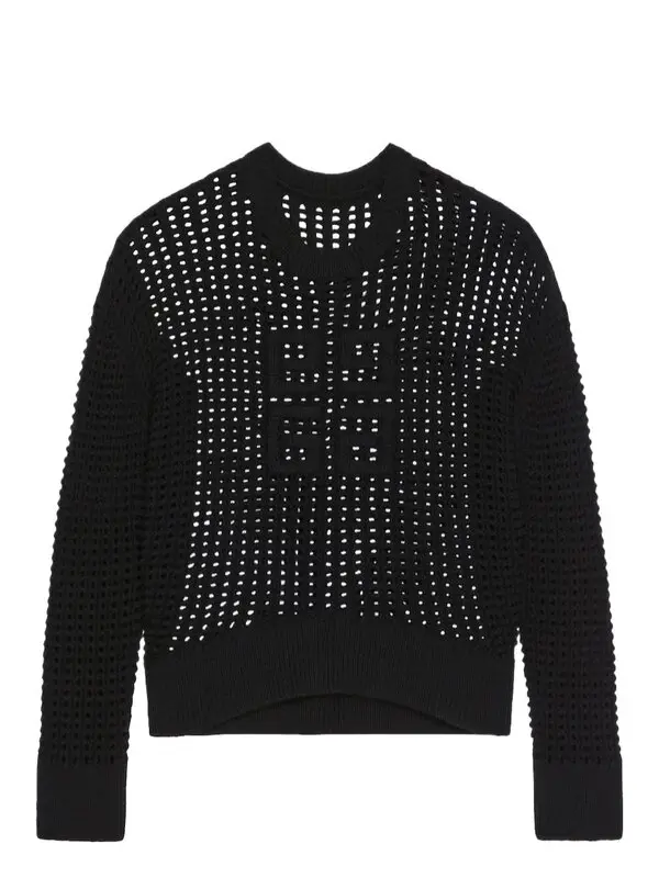 Givenchy 4g Crochet-knit Oversized Jumper - Black