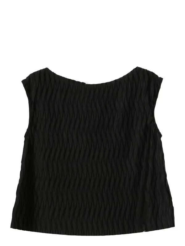 Herno Wrinkled Effect Tank Top - Black