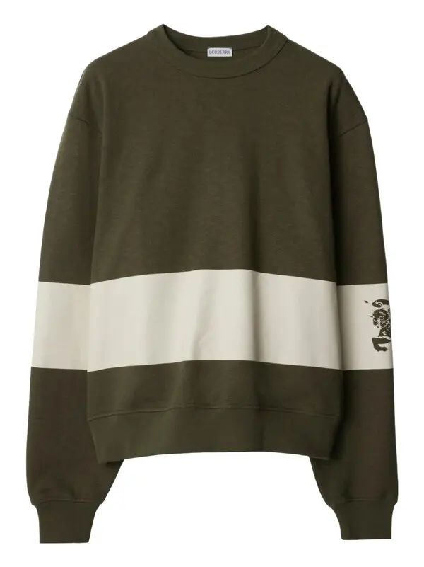 Burberry Stripe Cotton Jumper - Green