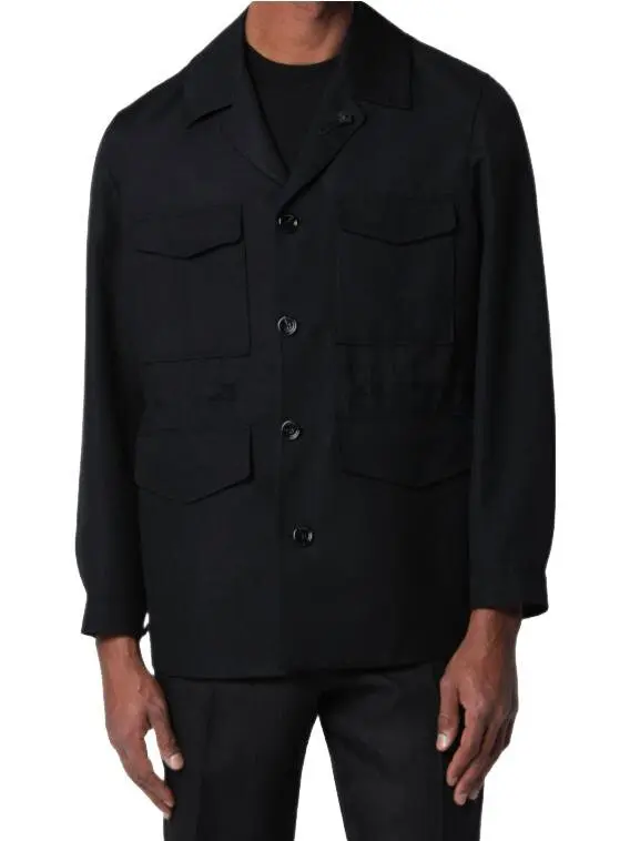 LARDINI Utility Pocket Coat - Black