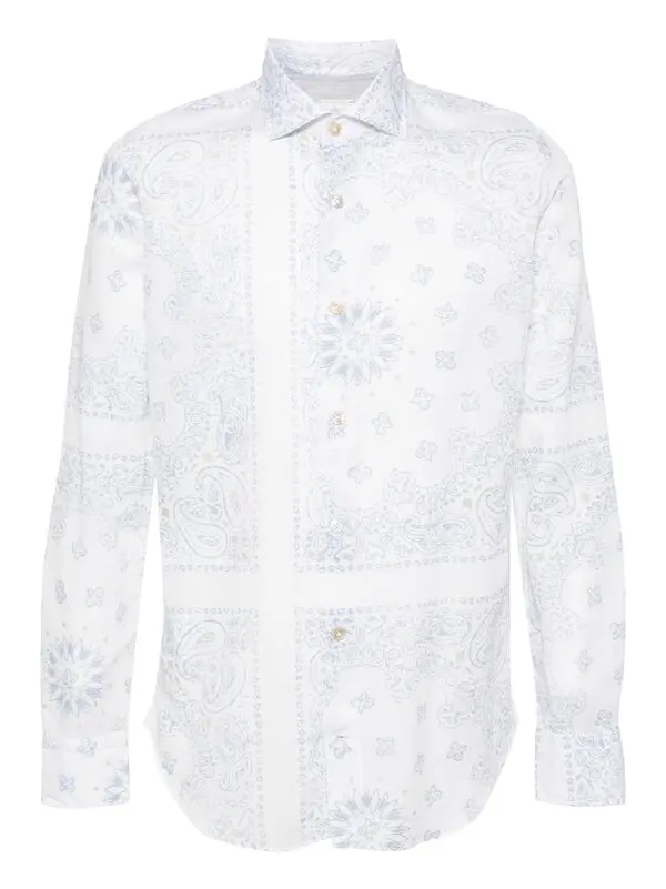 Eleventy Paisley-print Shirt - White