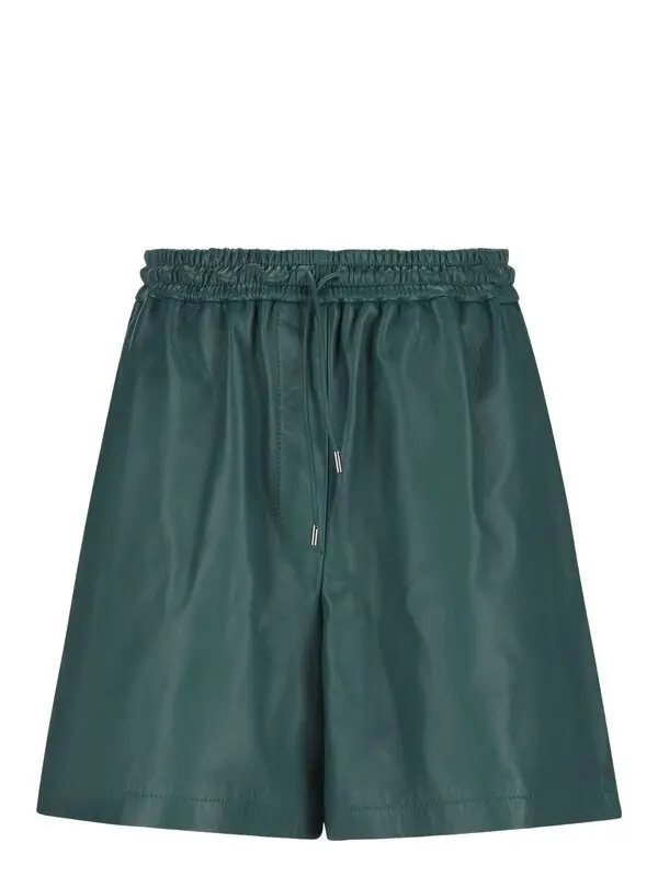 Loewe Elasticated Waist Drawstring Shorts With Anagram Embossing - Green