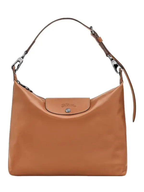 Longchamp Flap Button Shoulder Bag - Cashew