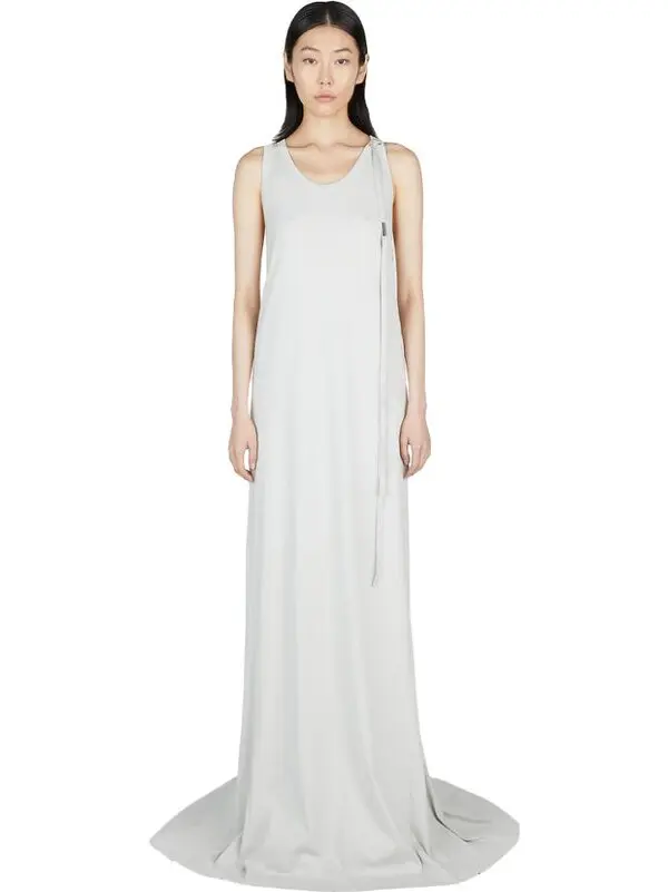 ANN DEMEULEMEESTER X-long Flared Horn Dress - White
