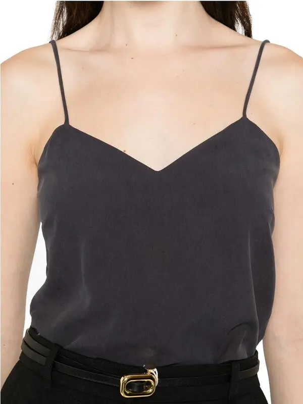 Max Mara V-neck Spaghetti Strap Top - Black