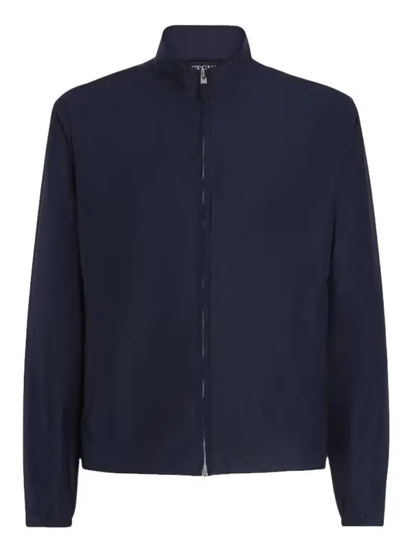 Zegna High-neck Zip Jacket - Navy Blue