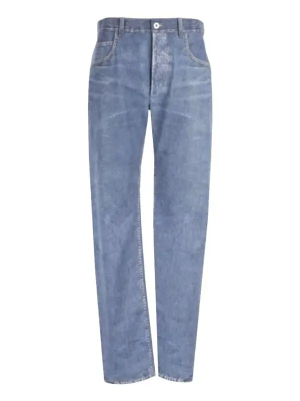 Bottega Veneta Straight-leg Leather Jeans - Blue