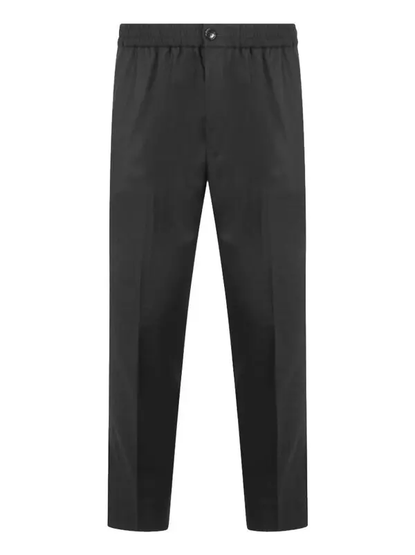 Ami Elastic Waist Straight-leg Short Pants - Black