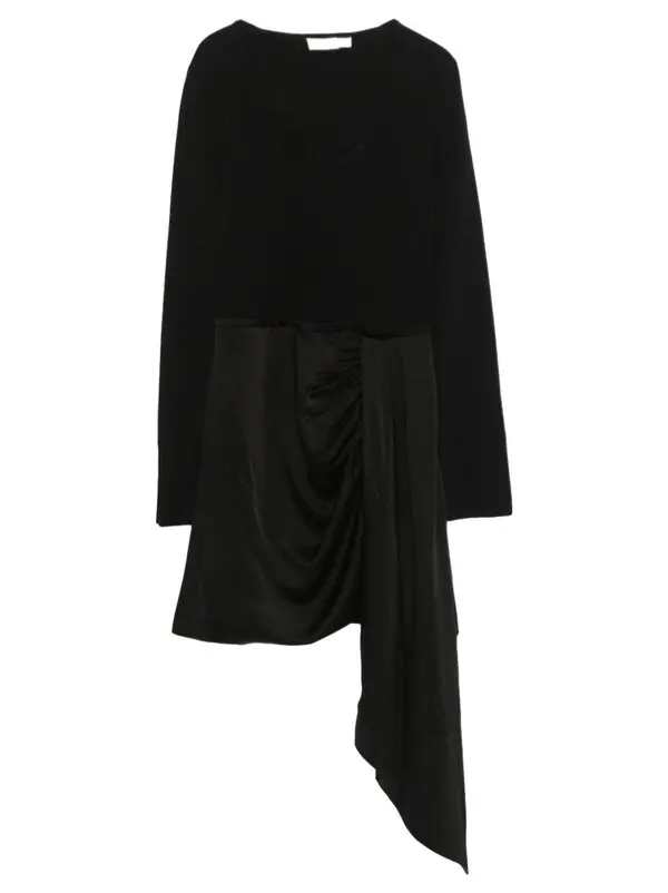 Simkhai Draped Mini Dress With Embroidered Design - Black