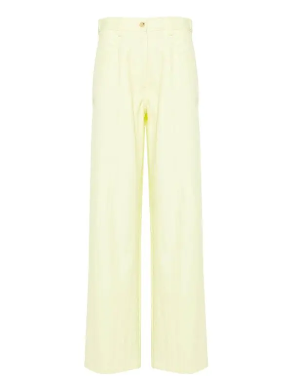 FORTE_FORTE High Waisted Tailored Trousers - White