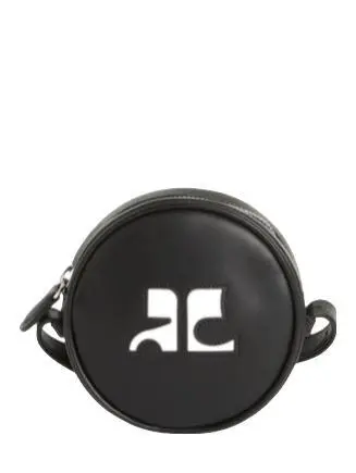 COURREGES Courrèges Logo Patch Zip-up Mini Crossbody Bag - Black