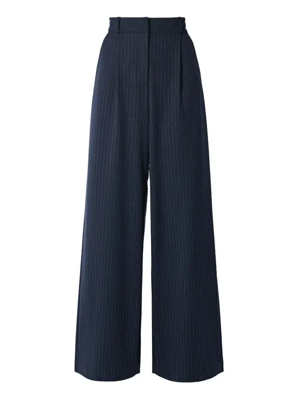 Veronica Beard High-waisted Wide-leg Trousers With Belt Loops - Black
