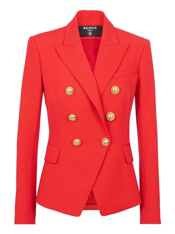 Balmain Double-breasted Tailored Blazer - Red