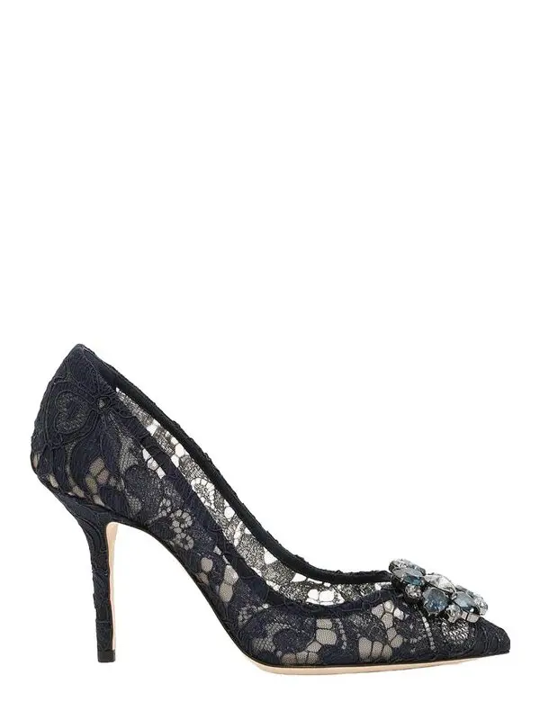Dolce & Gabbana Embellished Lace Pumps - Black