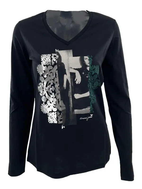 Emporio Armani V-neck Long-sleeve T-shirt - Black