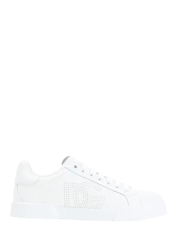 Dolce & Gabbana Logo Perforated Lace-up Sneakers - White