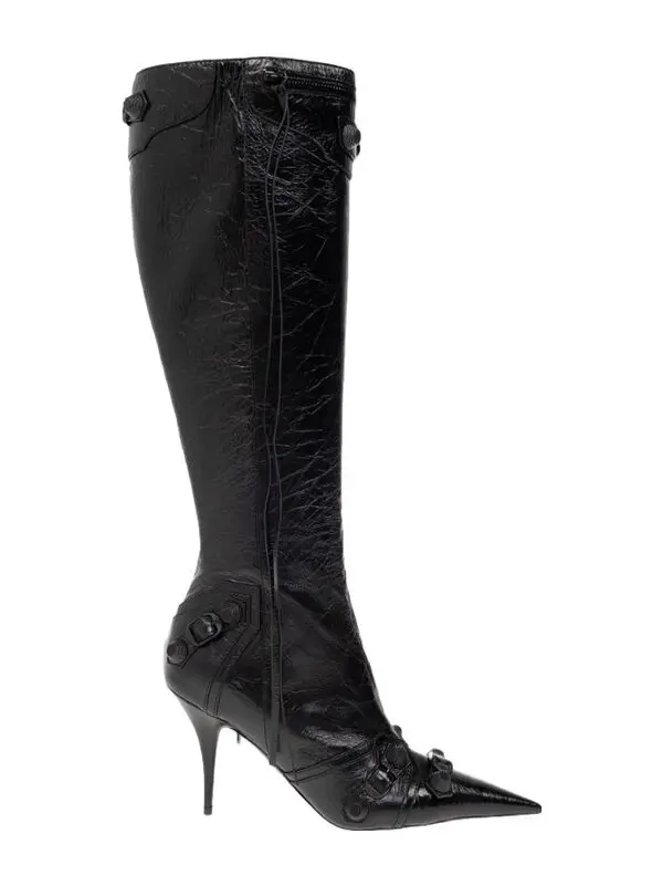 Balenciaga Cagole Heeled Boots - Black