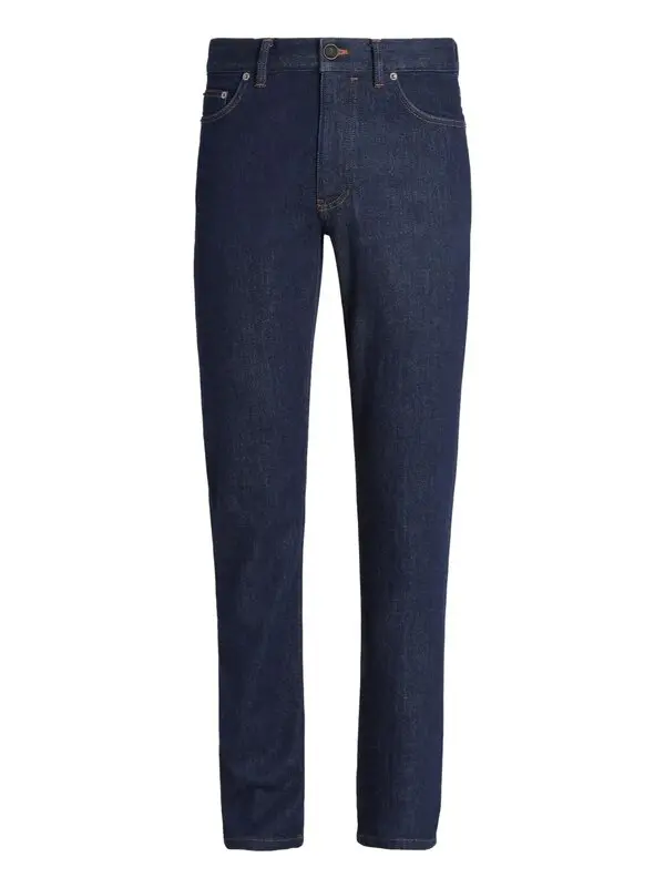 Zegna Rinse-washed Stretch Cotton Jeans - Dark Blue