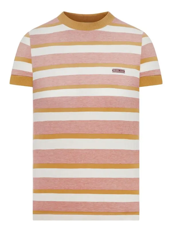 Prada Crewneck Striped T-shirt - White
