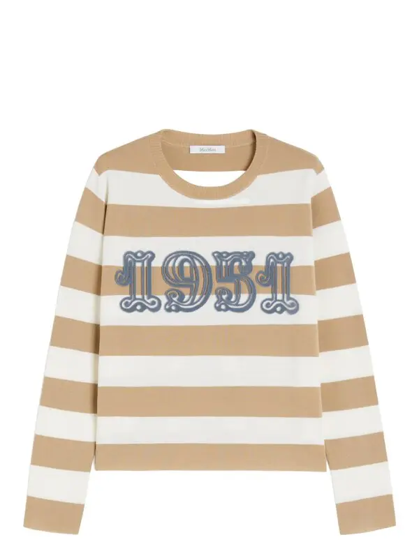 Max Mara Viterbo Striped Crewneck Jumper - Sand