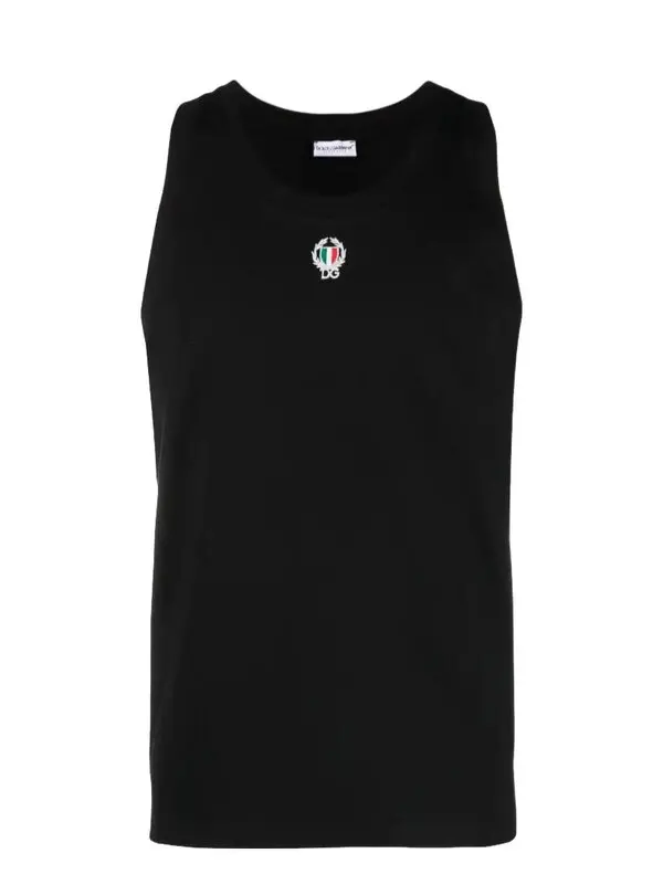 Dolce & Gabbana Logo Patch Tank Top - Black